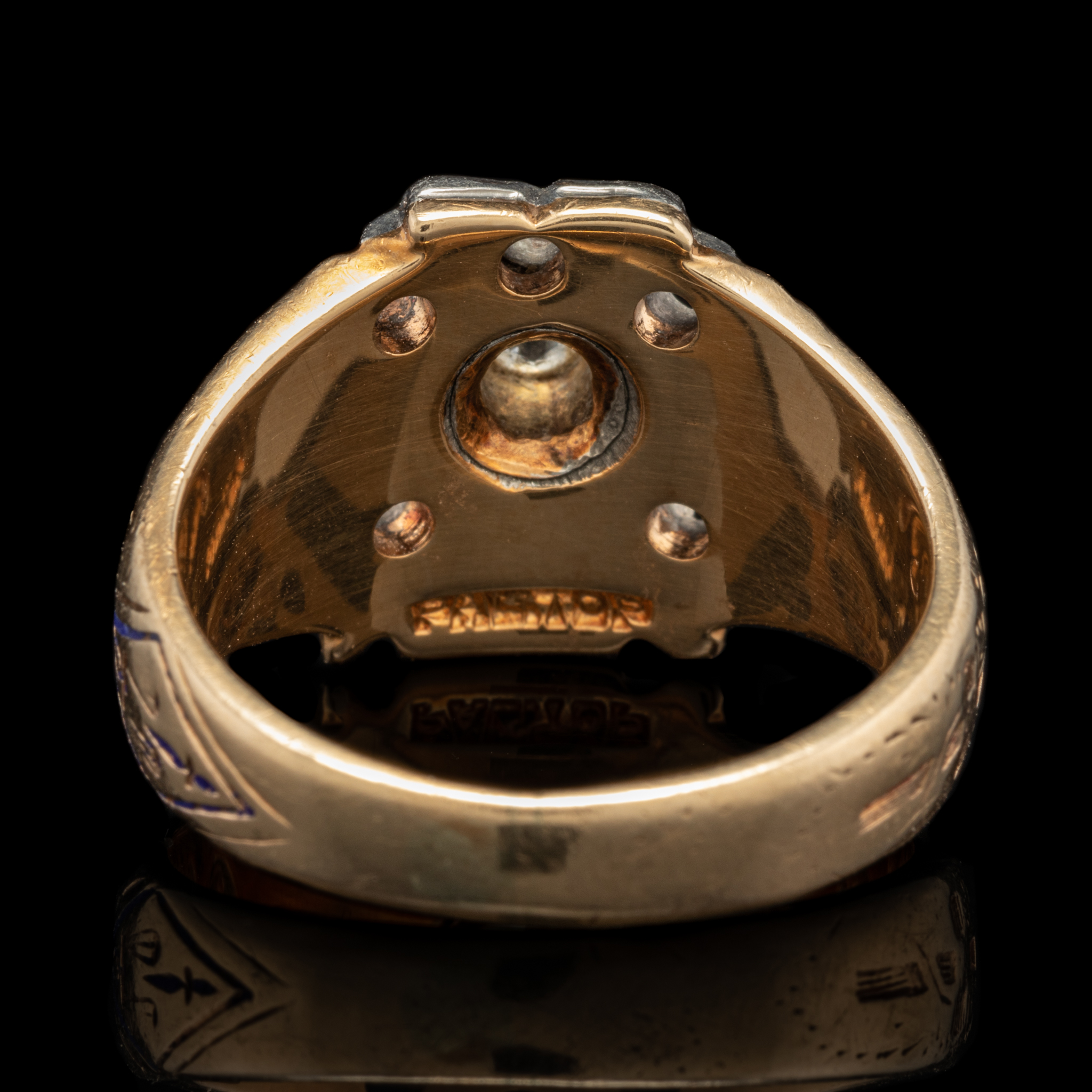 Vintage 32nd Degree Masonic Past Master Diamond Ring in 14K