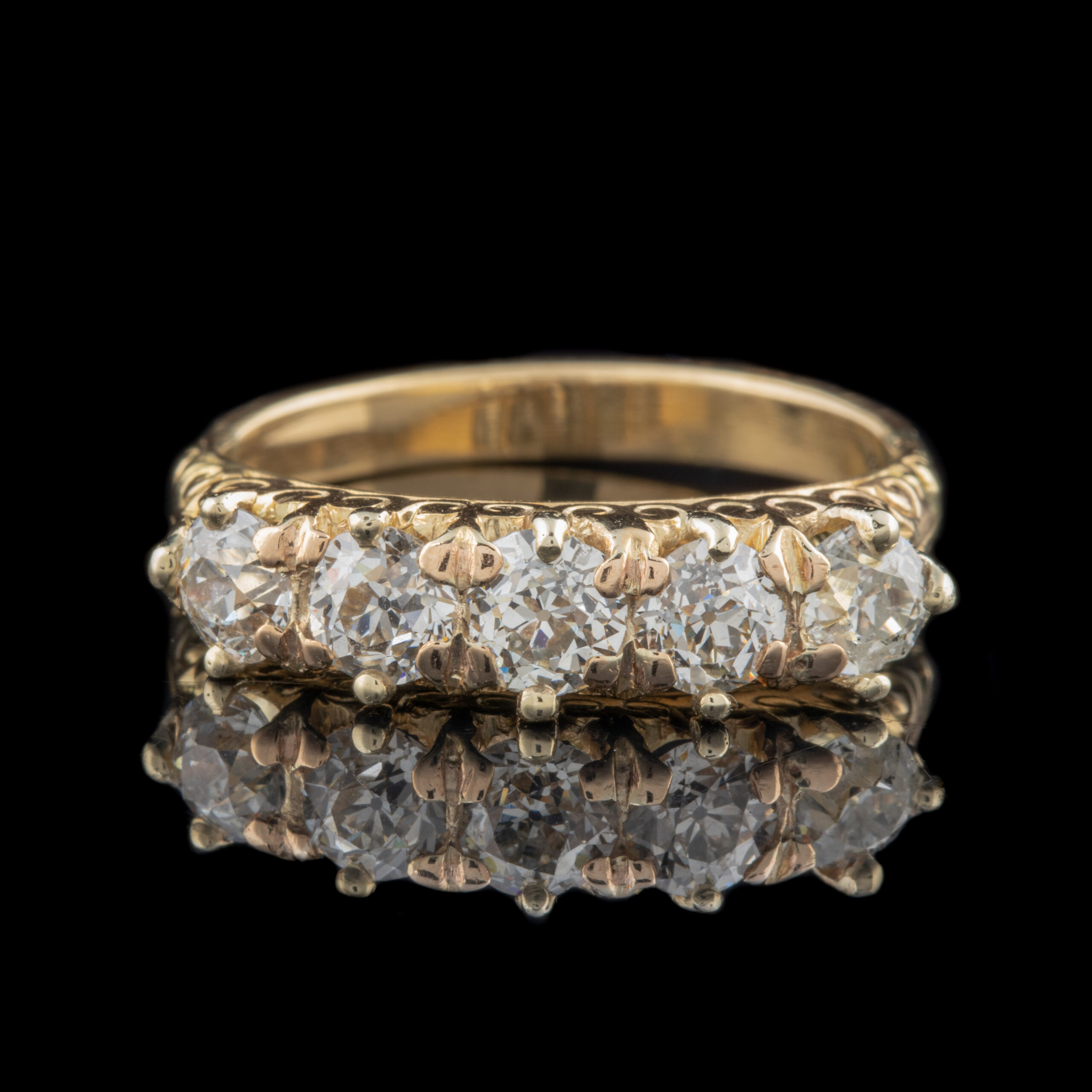 Antique 1.55 Carat tw Diamond Band in 18K