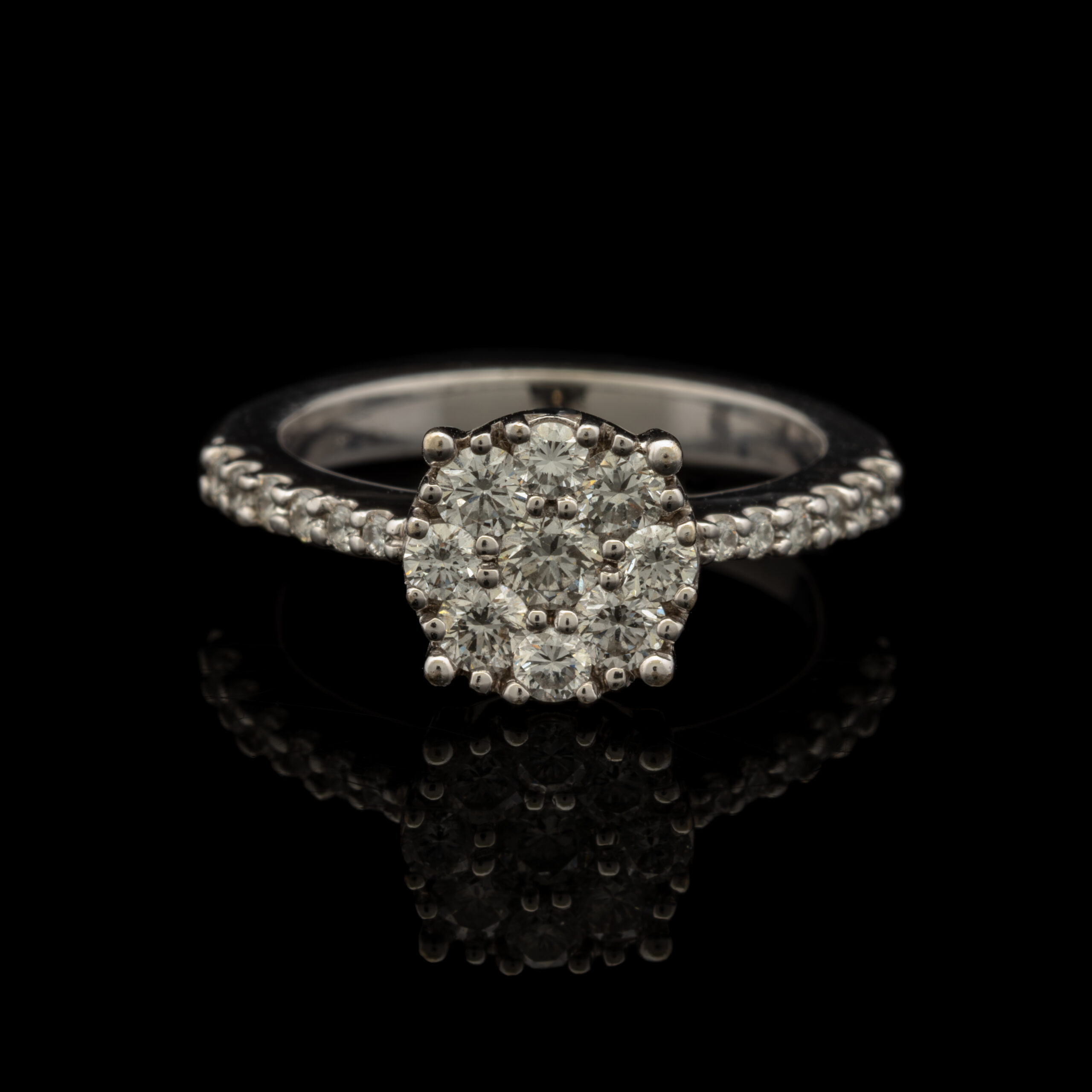 Pre-Owned 14K Cushion Shape Diamond Cluster Ring